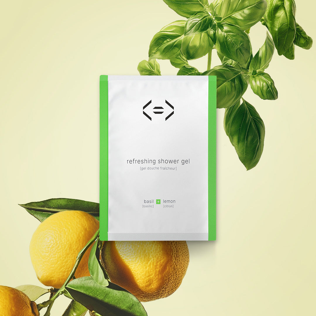 refreshing shower gel : basil + lemon - less is more