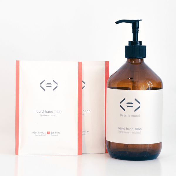refillable liquid hand soaps - less is more