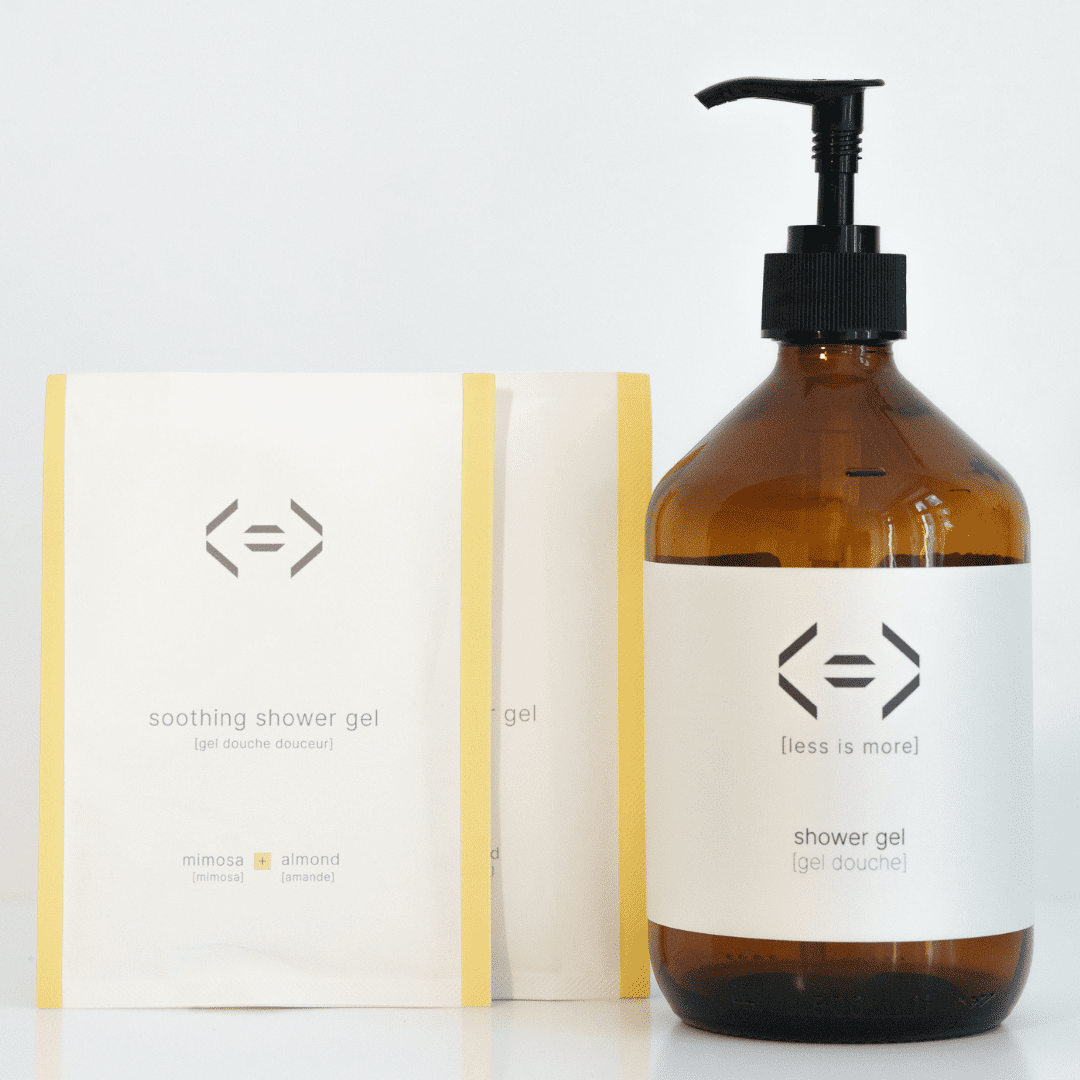 Soothing shower gel 500ml - refillable glass bottle + 2 refills – less ...